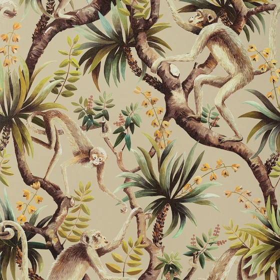 Mokum by Catherine Martin Monkey Business Wallpaper Gilver | Mokum Textiles
