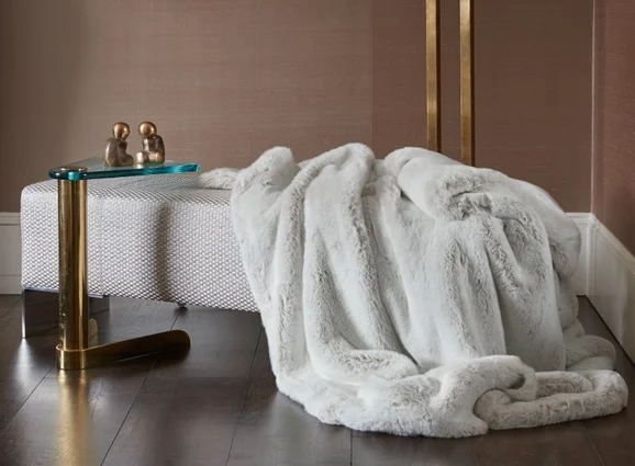 Zinc Ermine Throw Ermine | James Dunlop Textiles