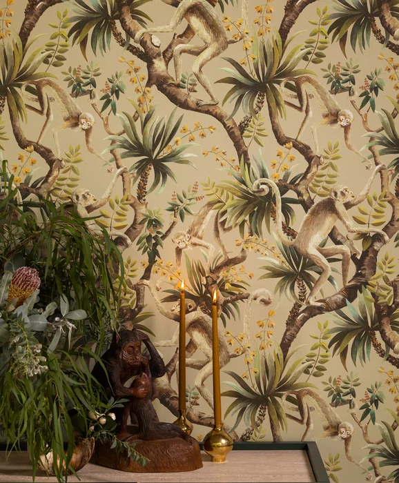 Catherine Martin by Mokum Monkey Business Wallpaper Midnight | James ...