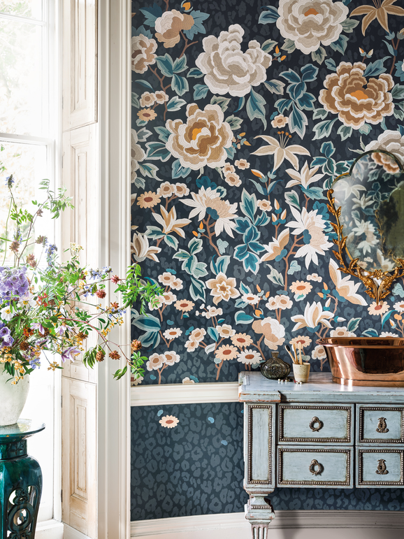 Romo Lavinia Mural W460 Midnight/01 | James Dunlop Textiles